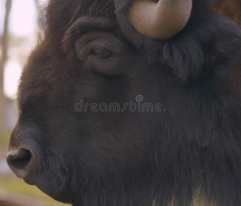 Close Up of Buffalo on Field, Created Using Generative Ai Technology ...