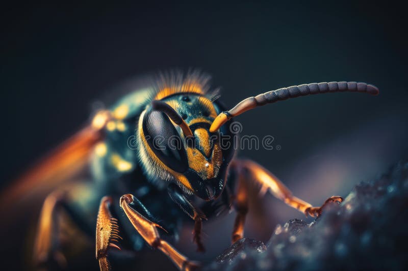 A Close Up of a Bug on a Black Background with a Blurry Background ...