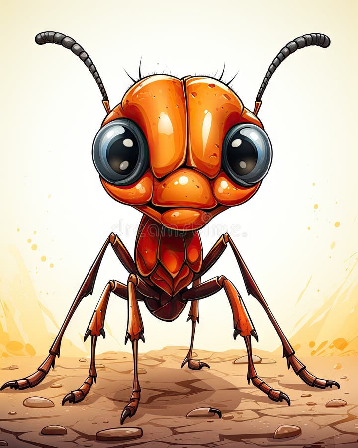 A Close Up of a Bug on a Dirt Ground with a Yellow Background ...