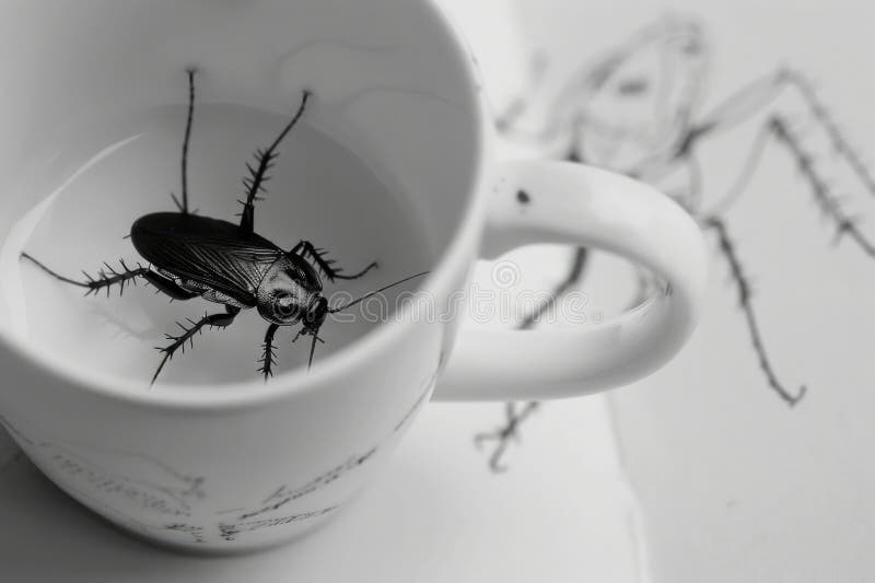 Close-up of a Bug Inside a Coffee Cup. Suitable for Food Safety and ...