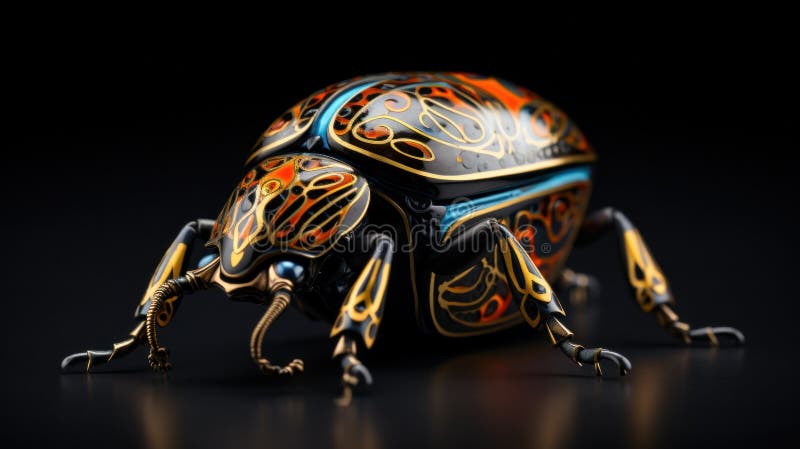 A Close Up of a Bug with Intricate Designs on it, AI Stock Illustration ... A Close Up of a Bug with Intricate Designs on it, AI Stock Illustration ...