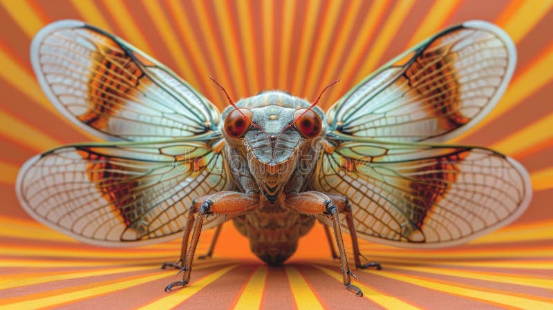 A Close Up of a Bug with Large Eyes and Wings, AI Stock Illustration ...