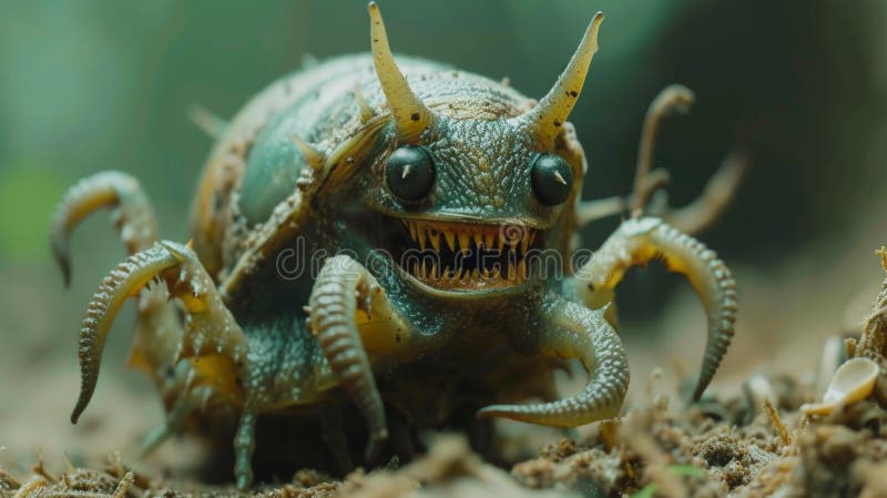 A Close Up of a Bug with Large Teeth and Big Eyes, AI Stock Photo ...