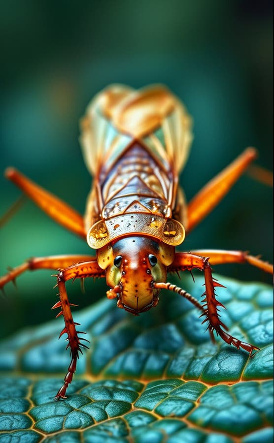 A Close Up of a Bug on a Leaf Stock Illustration - Illustration of ...