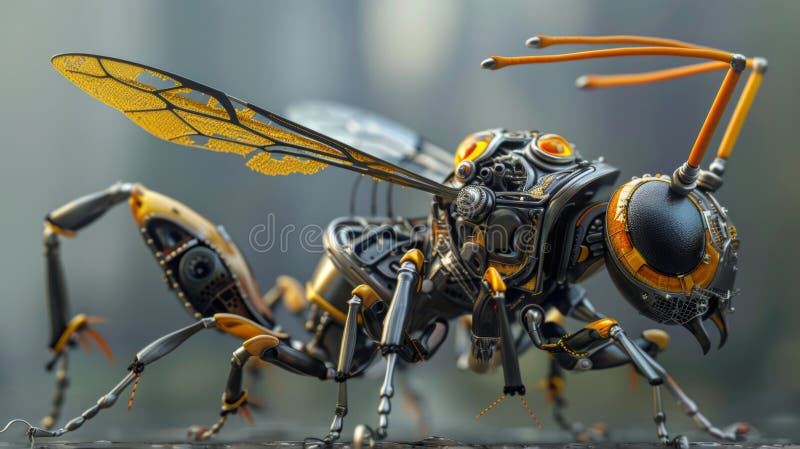 A Close Up of a Bug with Many Gears and Wheels, AI Stock Image - Image ...