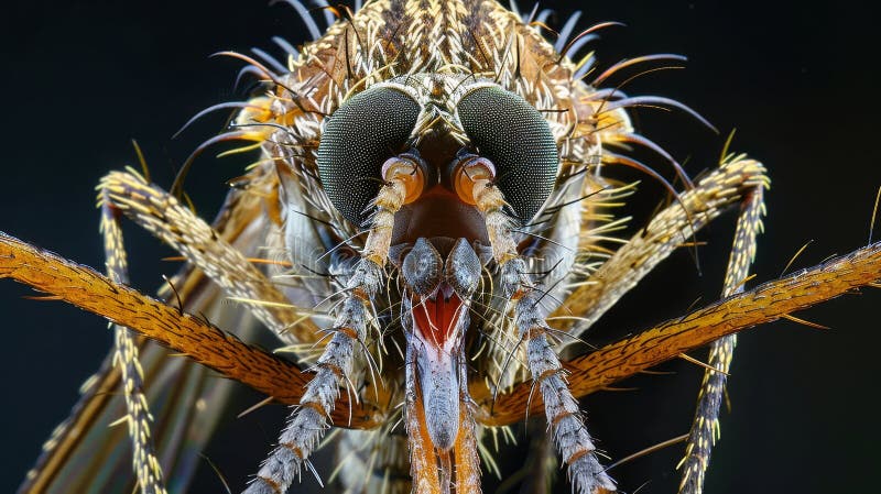 A Close Up of a Bug S Face with a Blue Eye Generated by AI Stock ...