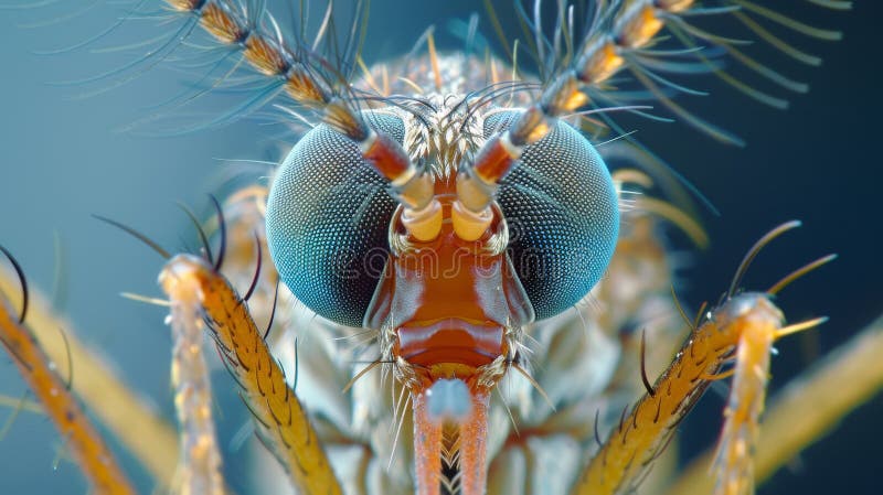 A Close Up of a Bug S Face with a Blue Eye Generated by AI Stock ...