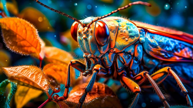 Close Up of Bug on Some Leaves. Generative AI Stock Illustration ...