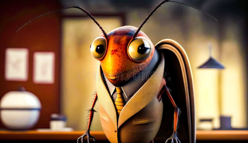 Close Up of Bug in Suit and Tie with Big Eyes. Generative AI Stock ...