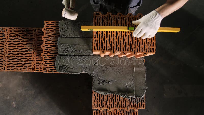 Close-Up of Builders Paving Stone Paver Shaking Hands Near Cottage ...