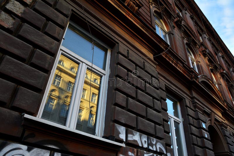 Close Up Building Architecture in Zagreb,Croatia Stock Photo - Image of ...