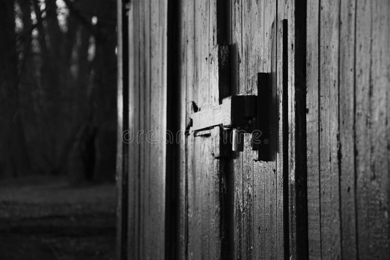 Close-up of Building in Black and White Stock Image - Image of wooden ...