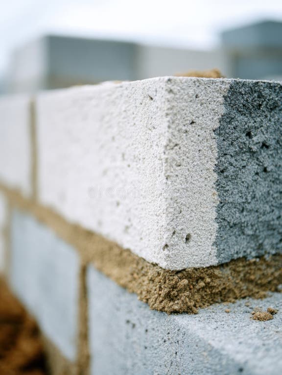 Close-Up of Building Blocks Stacked for Construction Project at a Work ...