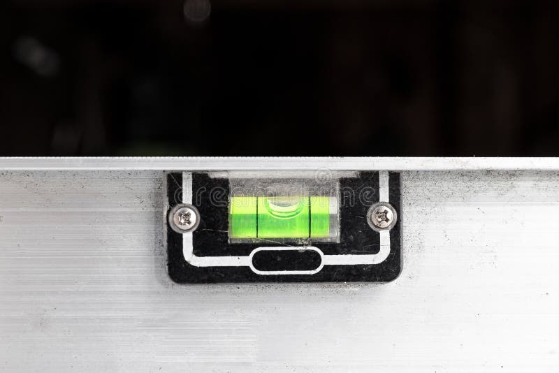 Close-up of a Building Metal Level, a Ruler Lying on the Boards ...