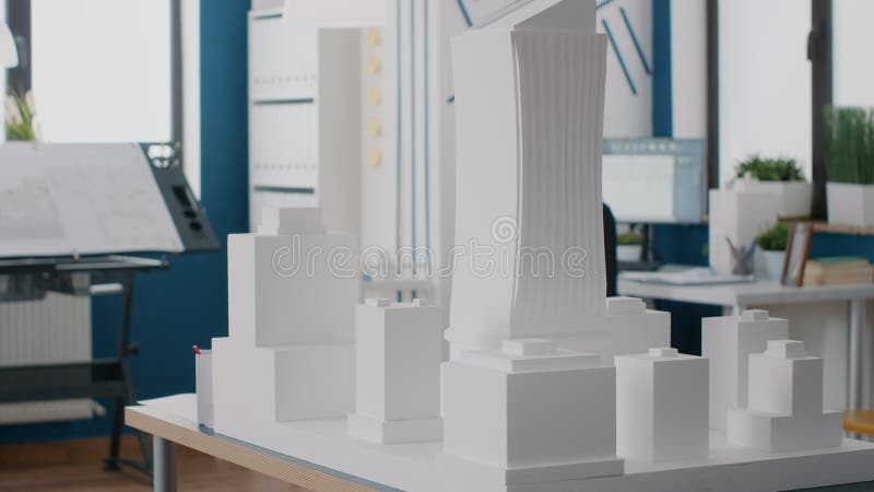 Close Up of Building Model on Table in Empty Architectural Office Stock ...