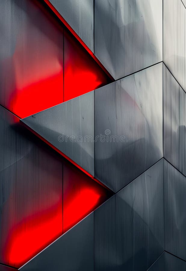 A Close Up of a Building with a Red Light on it Stock Photo - Image of ...