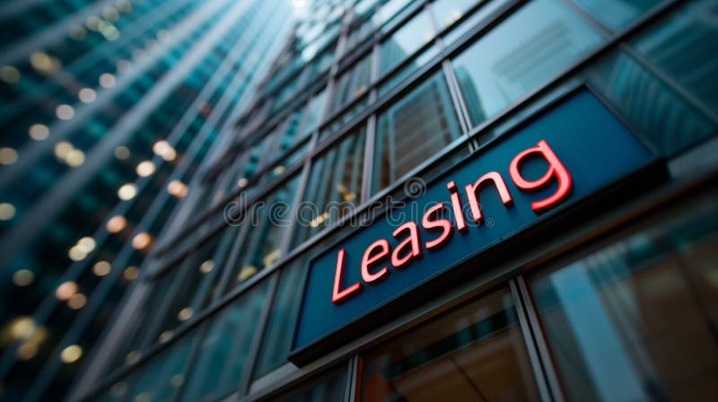 A Close-up of a Building Sign that Reads Leasing Stock Image - Image of ...