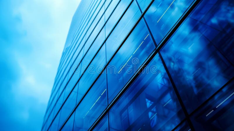 A Close Up of a Building with Windows and Sky in the Background, AI ...