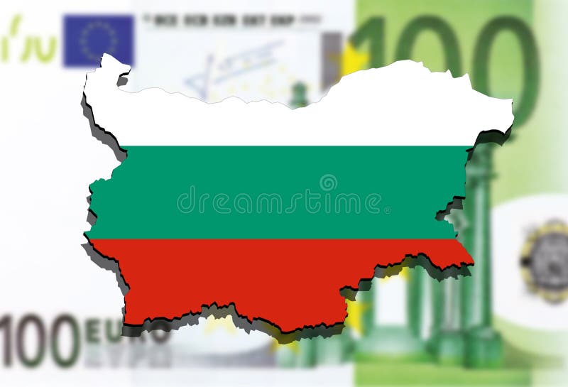 Close Up on Bulgaria Map on Euro Money Background Stock Illustration ...