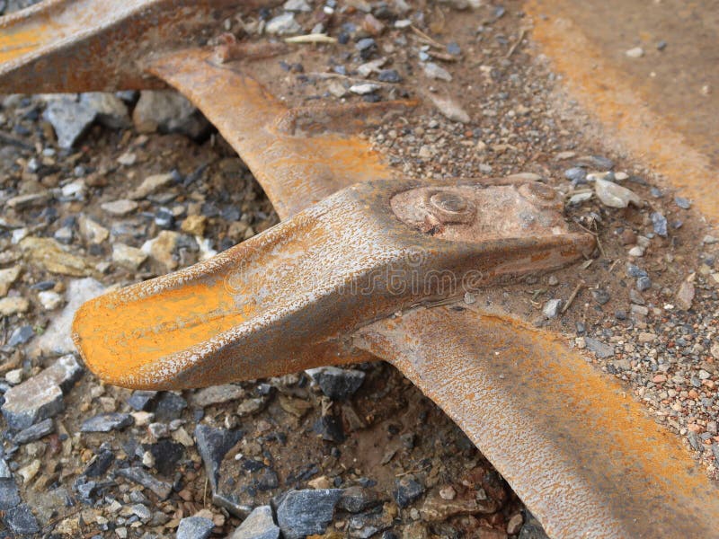 Close-up of a Bulldozer Blade, Detachable Rusty Steel Spike. Stock ...