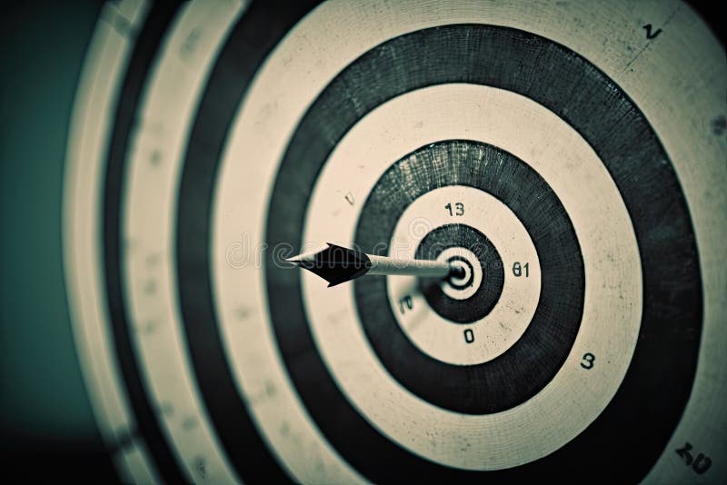 Close-up of Bullseye Target, with Keyhole and Arrow Visible Stock ...