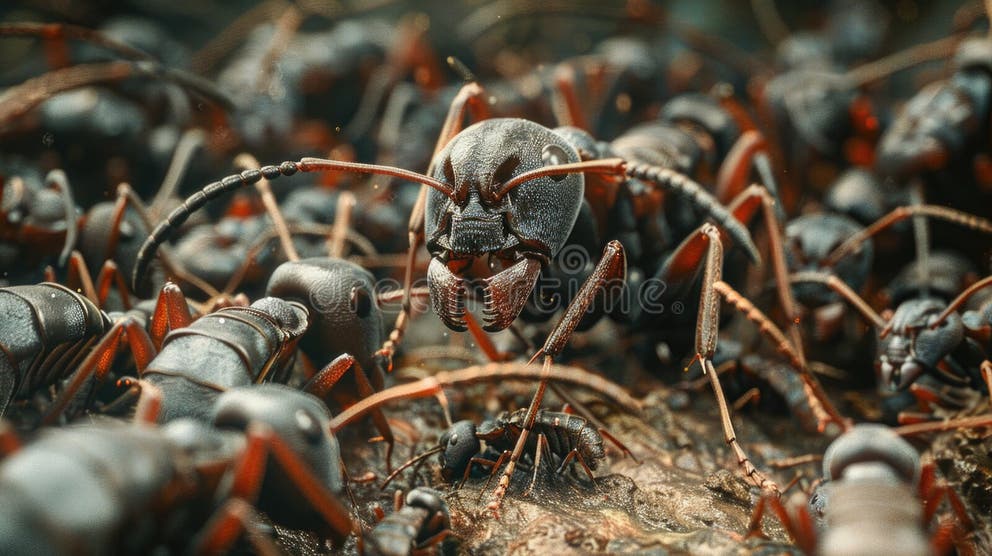 A Close Up of a Bunch of Ants on the Ground. Suitable for Educational ...