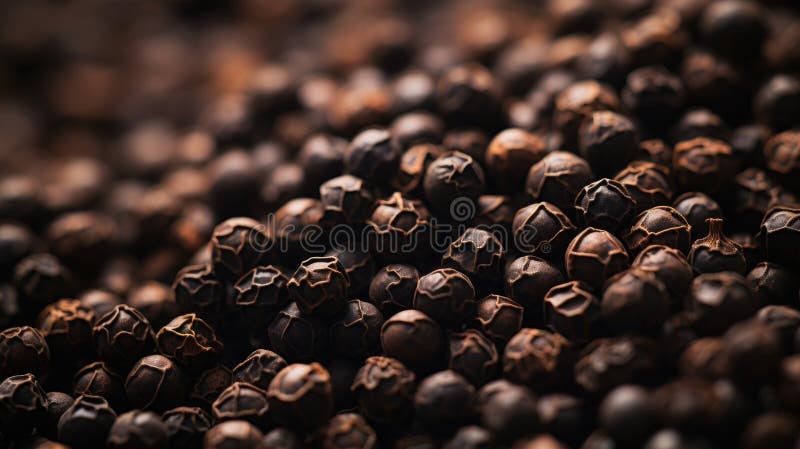 A Close Up of a Bunch of Black Pepper Seeds, AI Stock Illustration ...