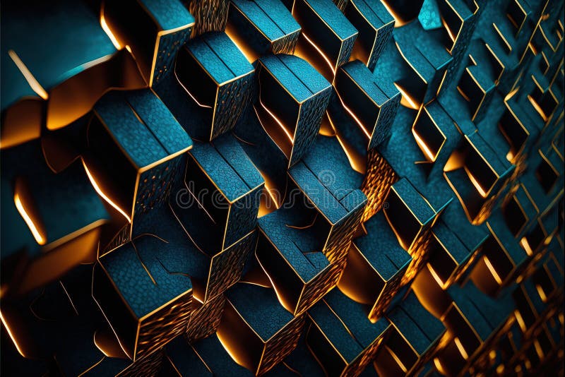 A Close Up of a Bunch of Boxes on a Wall with a Blue Background and a ...