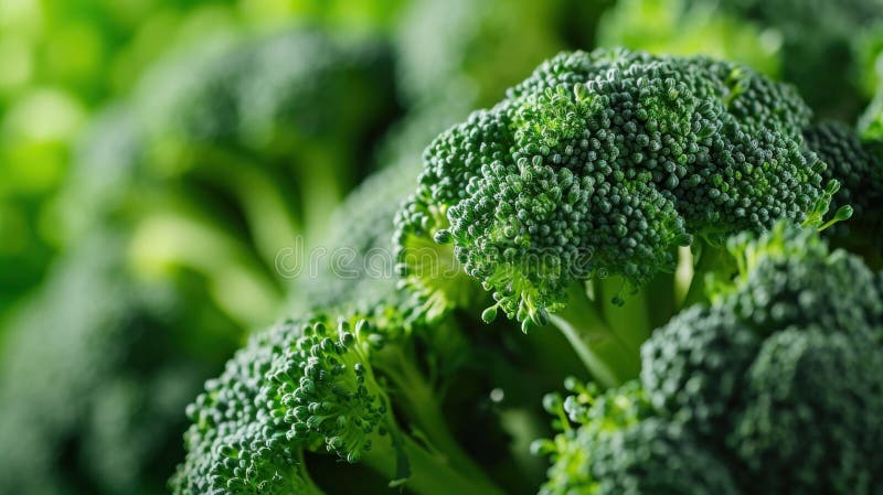 A Close Up of a Bunch of Broccoli Growing in the Field, AI Stock Photo ...