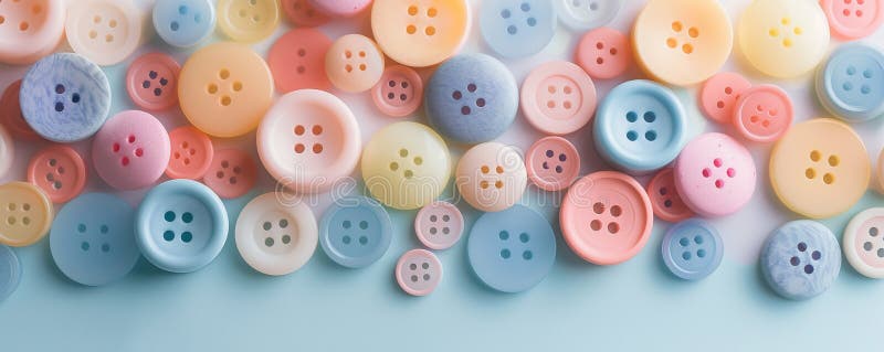 A Close Up of a Bunch of Buttons on a Blue Surface Stock Illustration ...