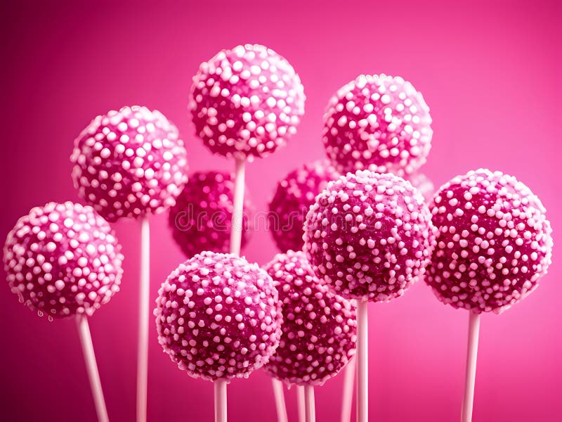Close Up of a Bunch of Cake Pops on a Stick Stock Illustration ...