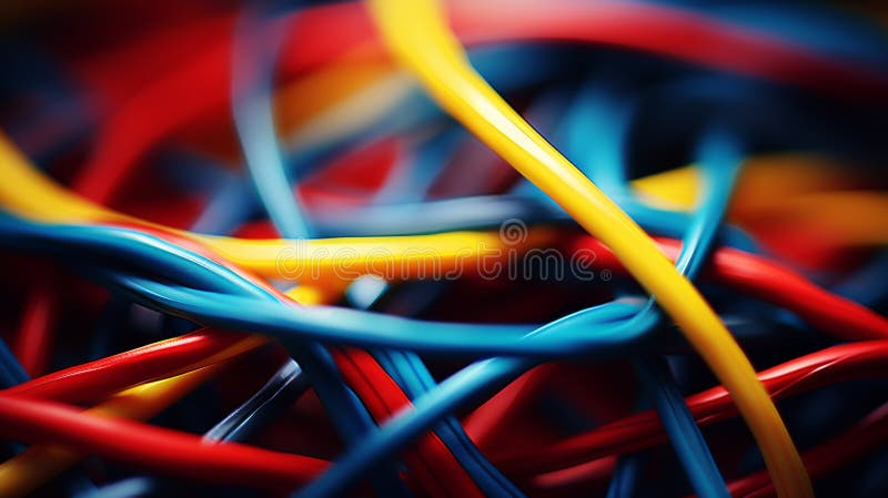 A Close Up of a Bunch of Colored Wires that are Tangled Together, AI ...