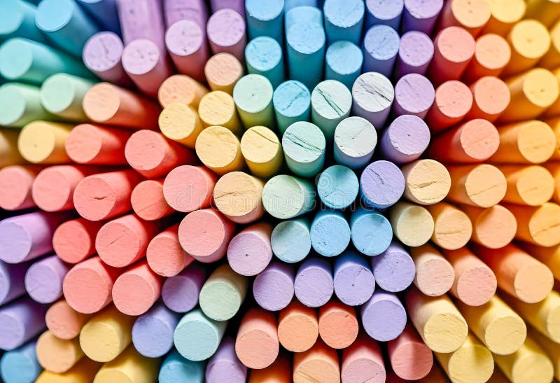 A Close Up of a Bunch of Colorful Chalks Stock Illustration ...