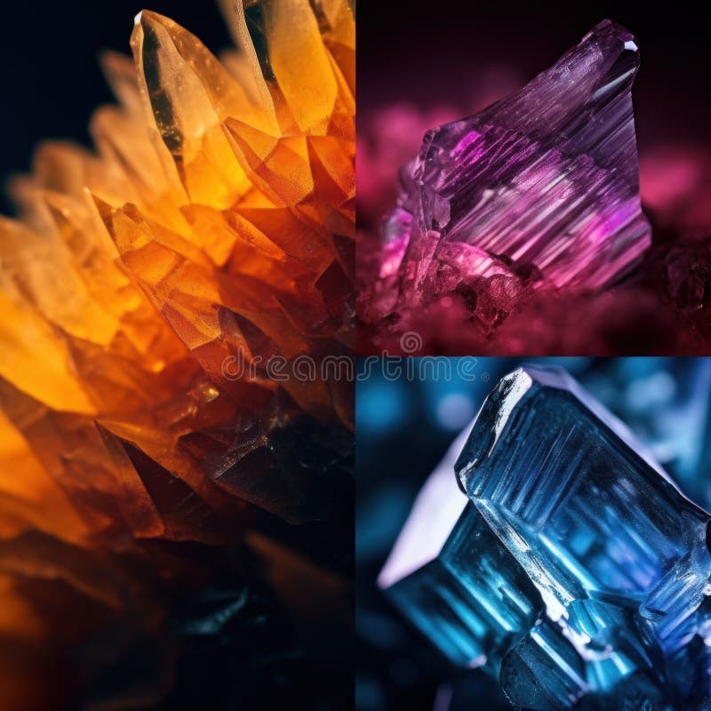 A Close Up of a Bunch of Crystals. Generative AI Image. Stock Image ...