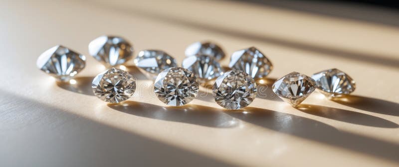 A Close Up of a Bunch of Diamonds on a Table. Stock Image - Image of ...
