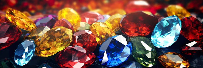 A Close Up of a Bunch of Different Colored Diamonds. Generative AI ...