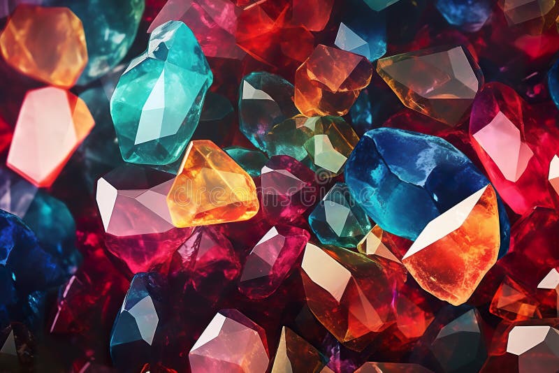 A Close Up of a Bunch of Different Colored Gems. Generative AI Image ...