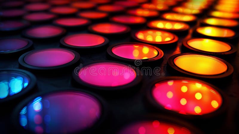 A Close Up of a Bunch of Different Colored Lights on Top, AI Stock ...
