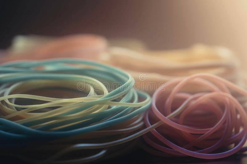 A Close Up of a Bunch of Different Colored Rubber Bands Stock ...