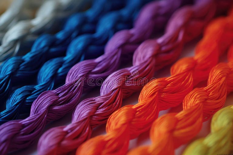 A Close Up of a Bunch of Different Colored Threads Stock Illustration ...