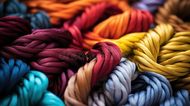 A Close Up of a Bunch of Different Colored Yarns, AI Stock Photo ...