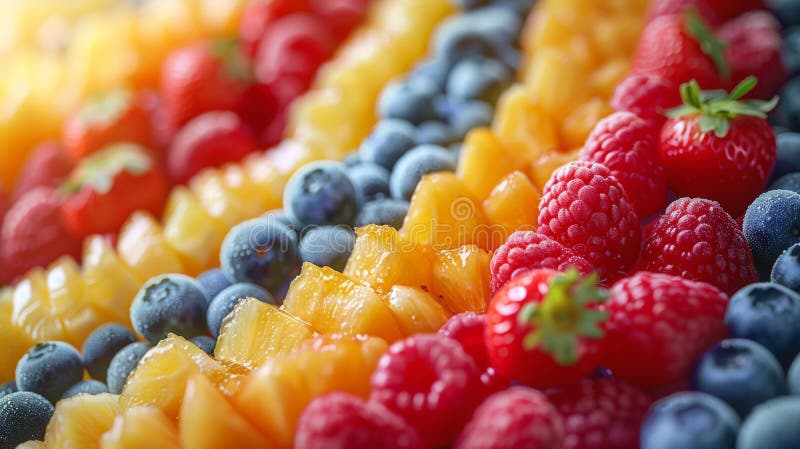 A Close Up of a Bunch of Different Fruits that are Cut into Pieces, AI ...