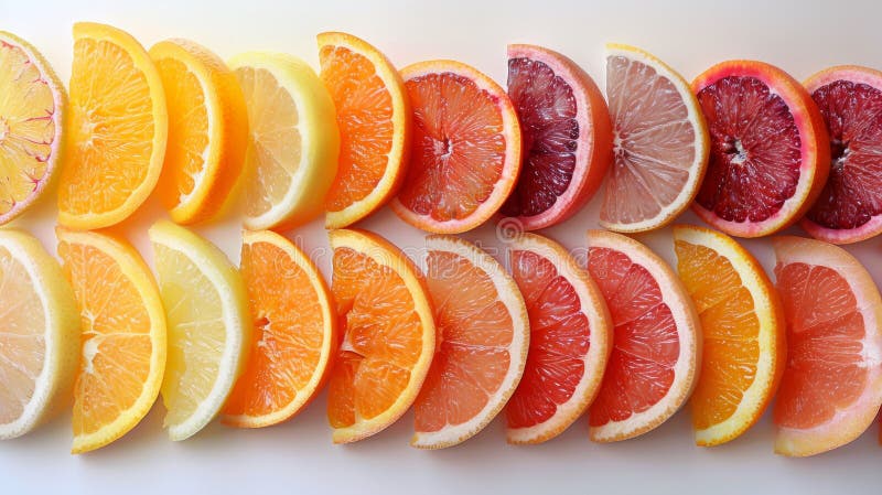 A Close Up of a Bunch of Different Types of Citrus Fruit, AI Stock ...