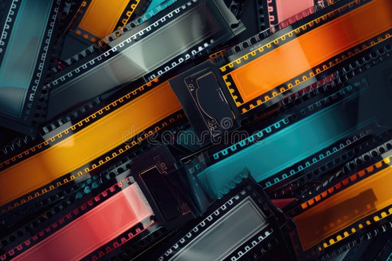 A Close Up of a Bunch of Film Strips. Ideal for Multimedia Projects ...