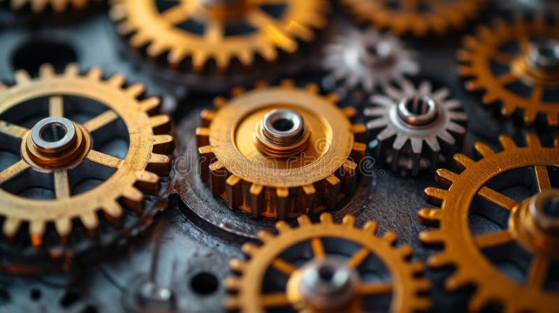 A Close Up of a Bunch of Gears and Cogs on Top of Each Other, AI Stock ...