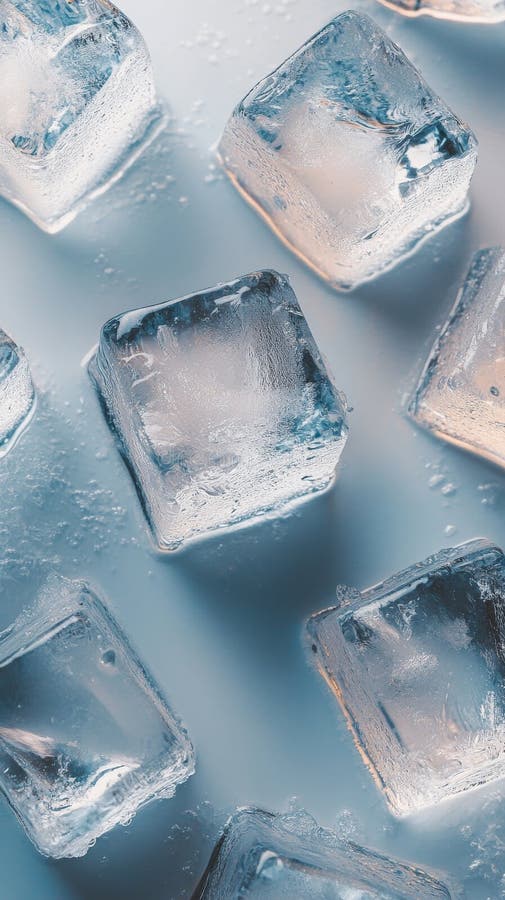 A Close Up of a Bunch of Ice Cubes Stock Illustration - Illustration of ...