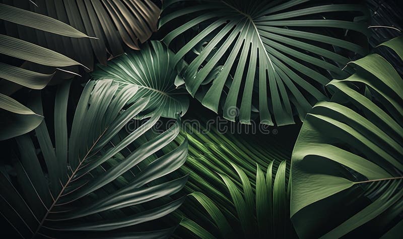 A Close Up of a Bunch of Leaves on a Wall Stock Illustration ...