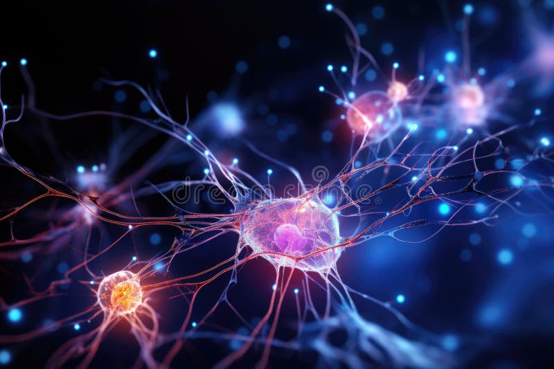 A Close Up of a Bunch of Neurons. Stock Illustration - Illustration of ...