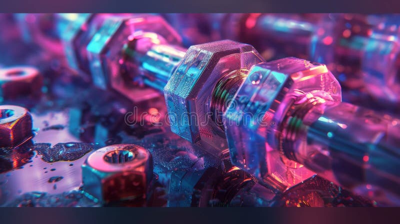A Close Up of a Bunch of Nuts and Bolts on Some Glass, AI Stock Image ...