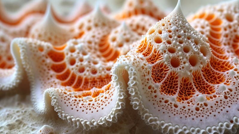 A Close Up of a Bunch of Orange and White Shells, AI Stock Image ...